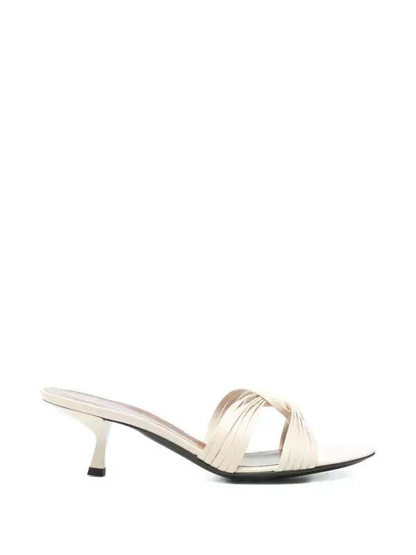 GIUSEPPE ZANOTTI Ivory Knot-detail Kitten Heel Sandals - Neutrals