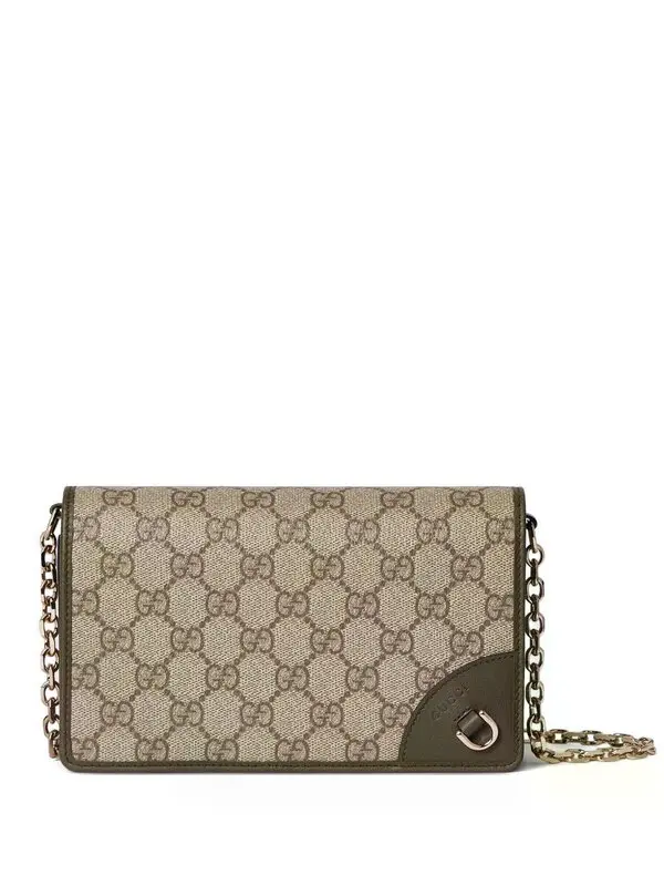 Gucci Gg Emblem Chain Wallet - Neutrals