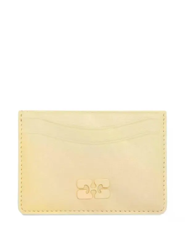 GANNI Bou Logo Plaque Card Holder - Yellow