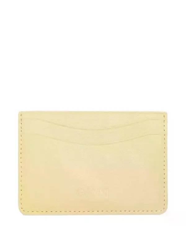 GANNI Bou Logo Plaque Card Holder - Yellow