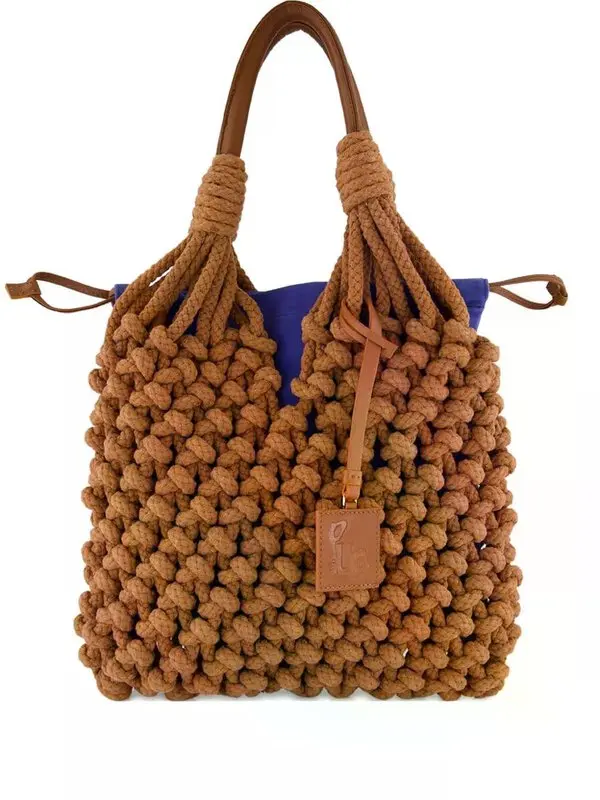PAULA Knotted Rope Tote Bag - Brown