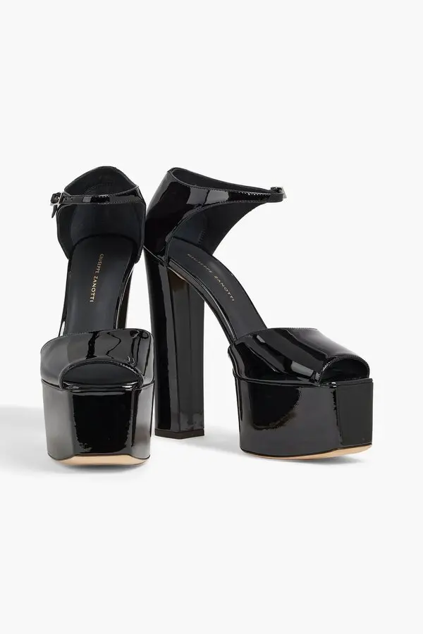 GIUSEPPE ZANOTTI Patent Leather Platform Sandals