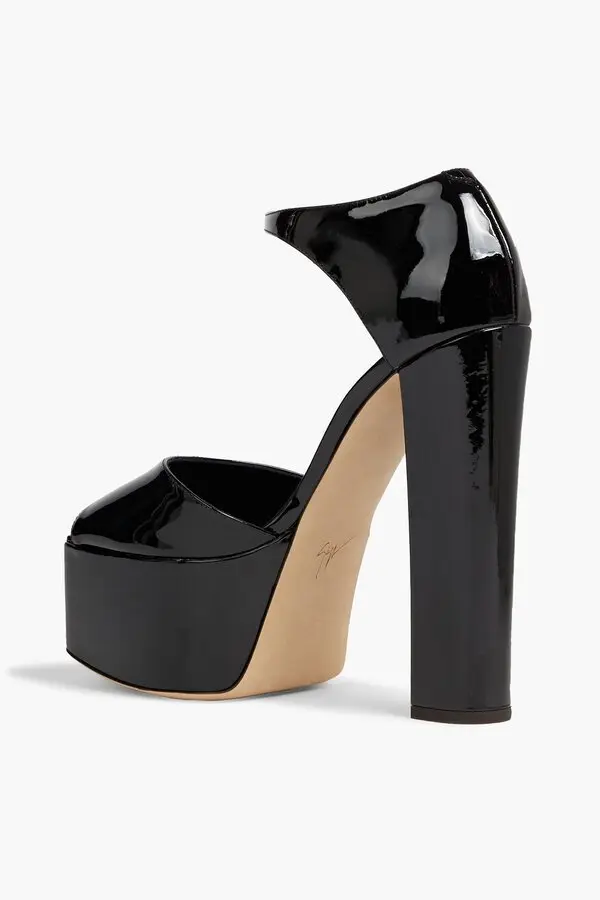 GIUSEPPE ZANOTTI Patent Leather Platform Sandals