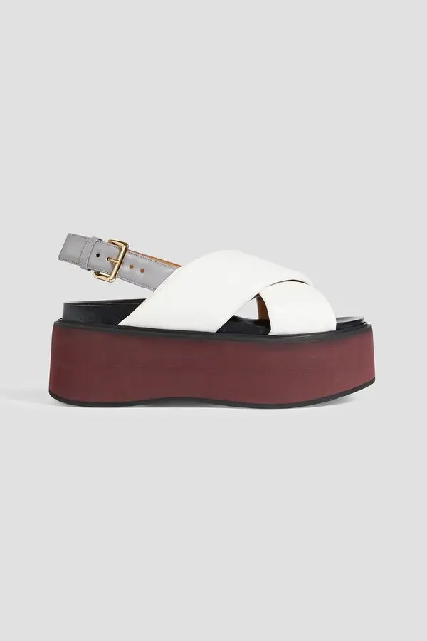 Marni Fussbett Padded Leather Platform Slingback Sandals