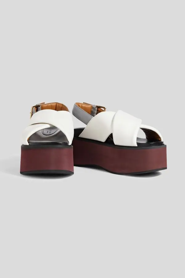 Marni Fussbett Padded Leather Platform Slingback Sandals