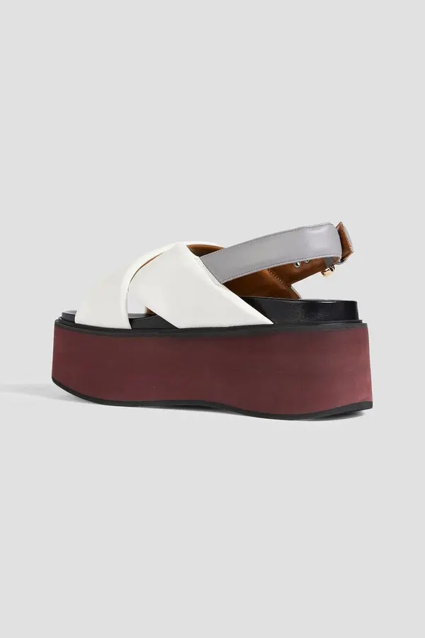 Marni Fussbett Padded Leather Platform Slingback Sandals