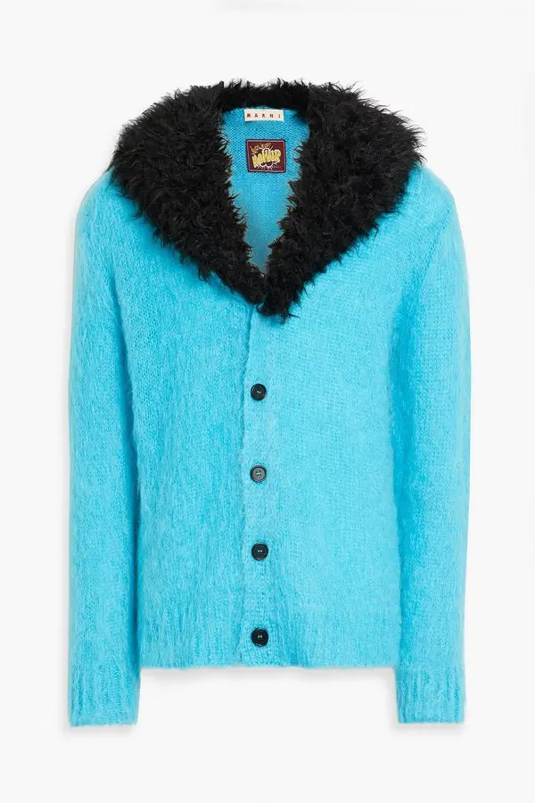 Marni Mohair-blend Cardigan With Detachable Collar