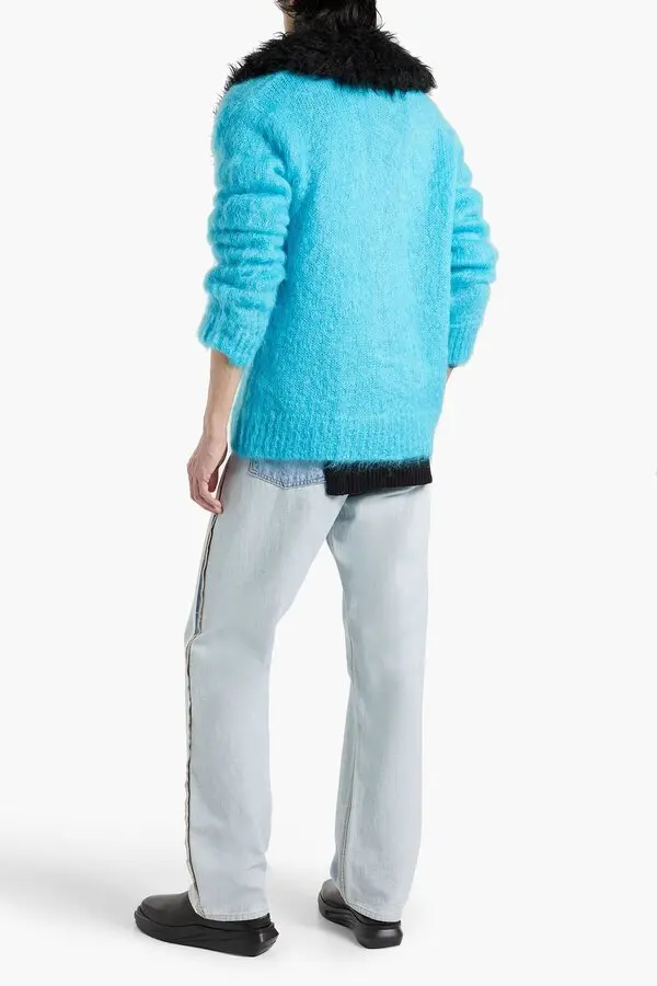 Marni Mohair-blend Cardigan With Detachable Collar