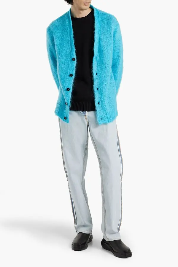 Marni Mohair-blend Cardigan With Detachable Collar