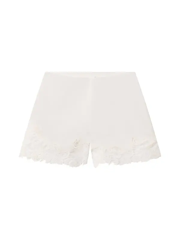 A.L.C. Pipa Satin And Lace Short - Cream/cream