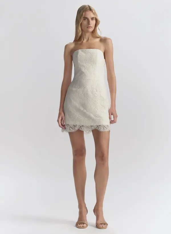 A.L.C. Eliana Strapless Lace Mini Dress