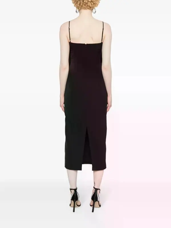 NISSA Floral-appliqué Dress - Black
