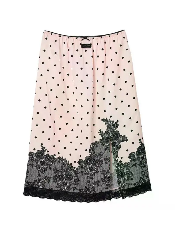 Marc Jacobs Trompe L'oeil Dots Midi Skirt - Pink