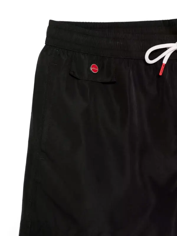 Kiton Drawstring Swim Shorts - Black