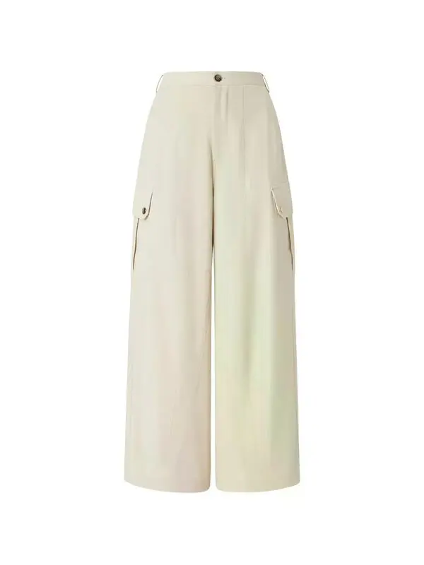 Pinko Flowing Cotton Trousers With Cargo Pockets
