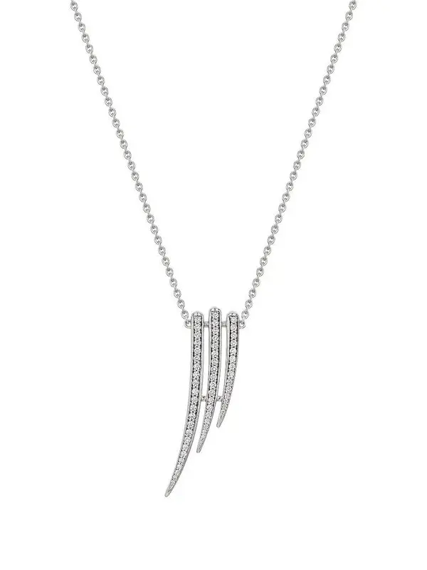 SHAUN LEANE 18k White Gold And Palladium Armis Diamond Necklace - Grey