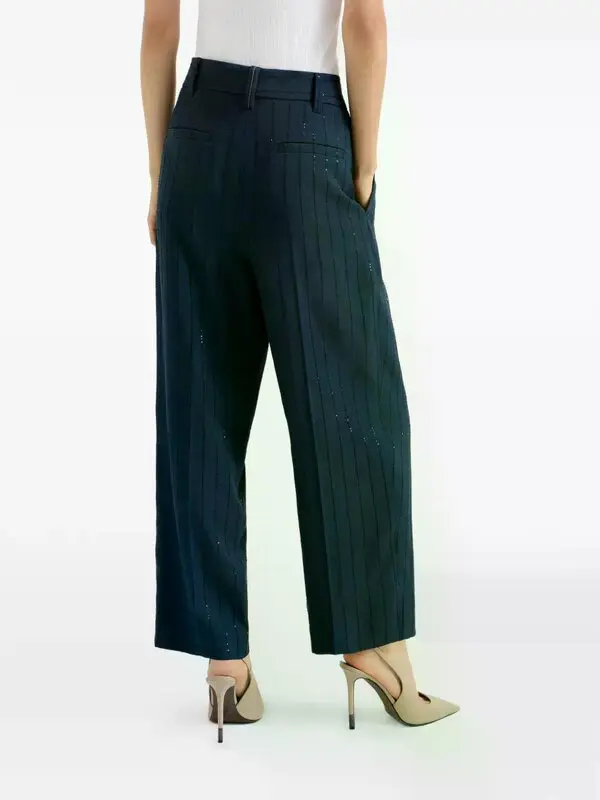 Brunello Cucinelli Chalkstripe Slouchy Trousers - Blue