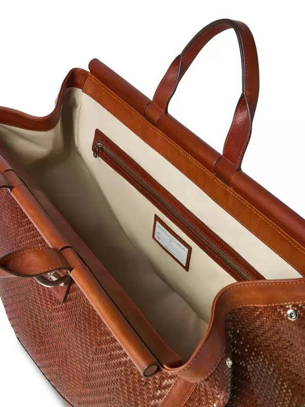 Brunello Cucinelli Braided Leather Holdall
