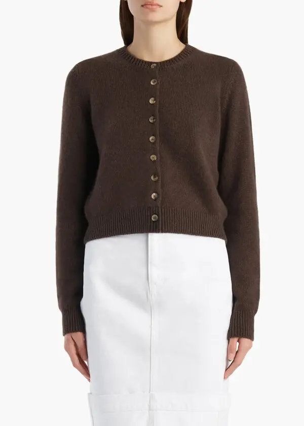 Khaite Everheart Cashmere Cardigan - Coffee