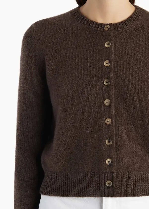 Khaite Everheart Cashmere Cardigan - Coffee