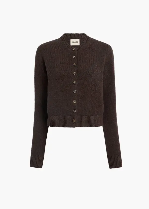 Khaite Everheart Cashmere Cardigan - Coffee
