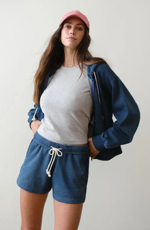 Marine Layer Cloud 9 Fleece Drawstring Shorts - Indigo