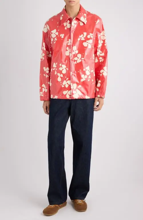 Dries Van Noten Vorries Floral Print Coated Cotton Jacket