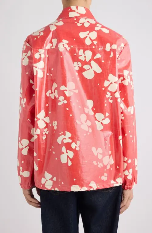 Dries Van Noten Vorries Floral Print Coated Cotton Jacket