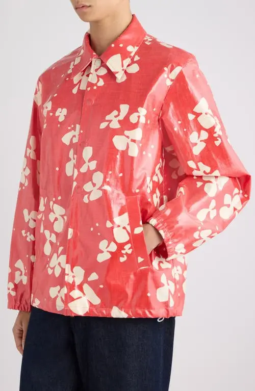 Dries Van Noten Vorries Floral Print Coated Cotton Jacket