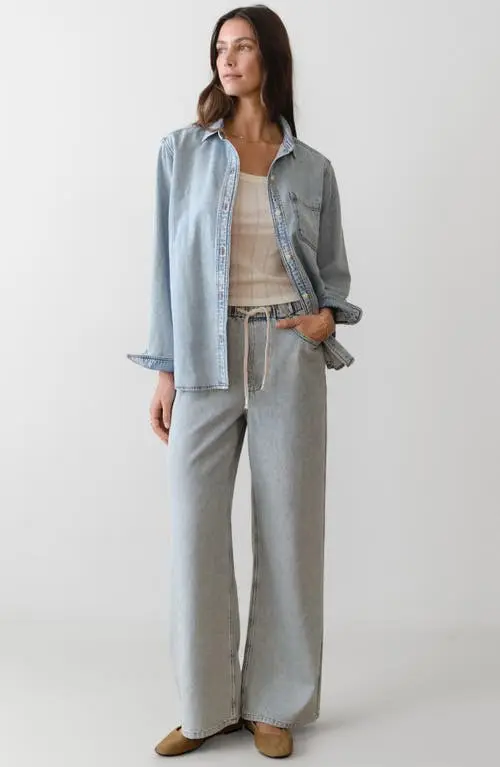 Marine Layer Wide Leg Drawstring Jeans