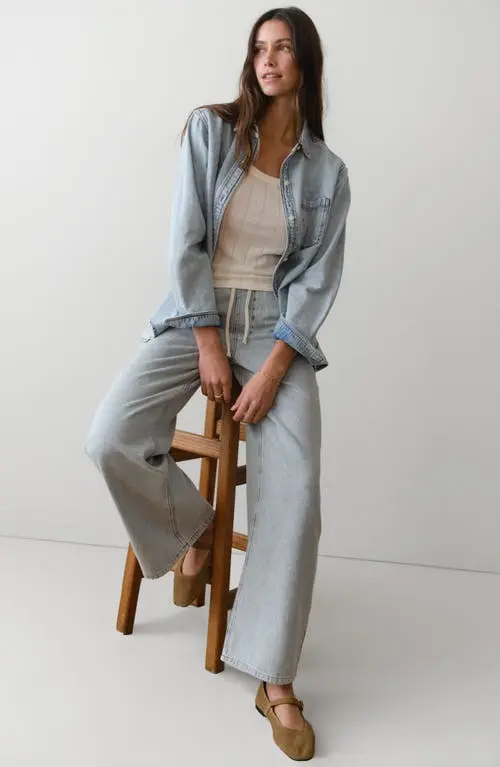 Marine Layer Wide Leg Drawstring Jeans