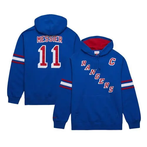 Mitchell & Ness Mark Messier New York Rangers Name & Number Premium Pullover Hoodie