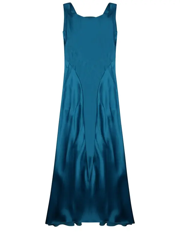 Alberta Ferretti Long Silk-blend Dress - Blue