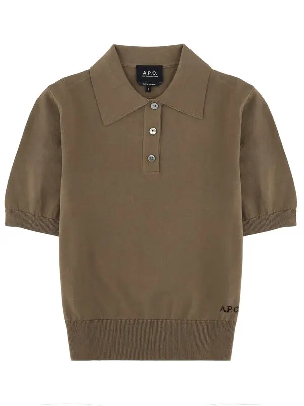 A.p.c. Polo With Logo - Brown