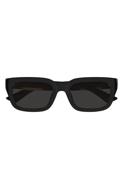 Bottega Veneta 54mm Rectangular Sunglasses - Black