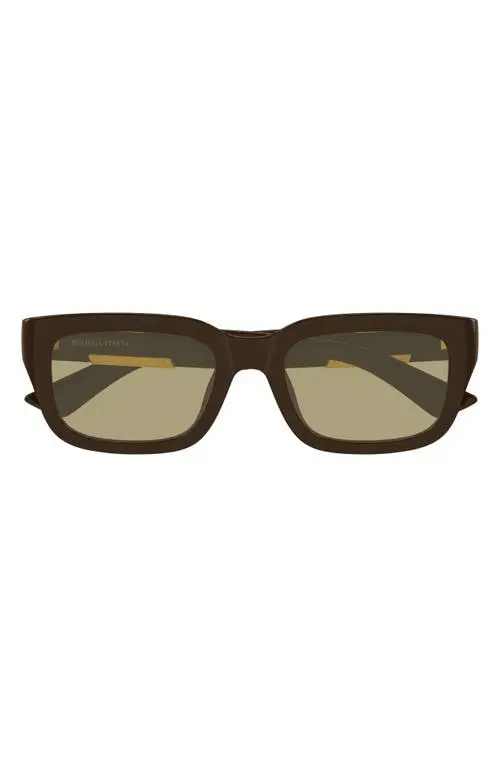 Bottega Veneta 54mm Rectangular Sunglasses - Brown
