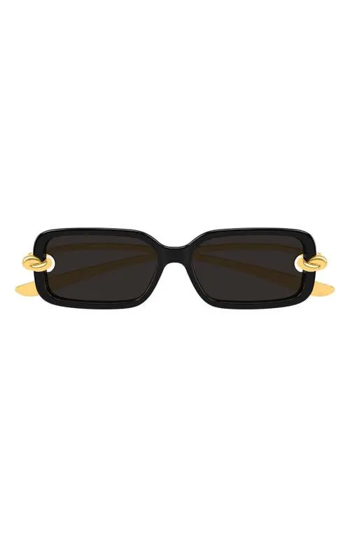 Bottega Veneta 56mm Rectangular Sunglasses - Black