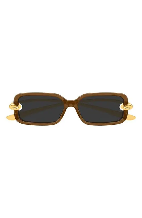 Bottega Veneta 56mm Rectangular Sunglasses - Brown