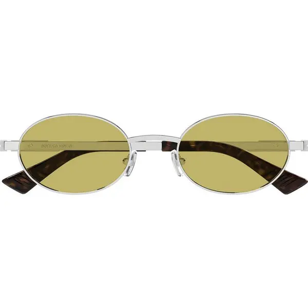 Bottega Veneta 52mm Oval Sunglasses - Silver