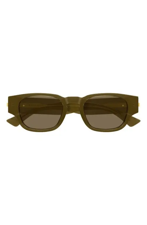 Bottega Veneta 51mm Oval Sunglasses - Transparent Khaki