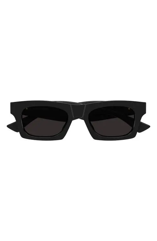 Bottega Veneta 51mm Rectangular Sunglasses - Black