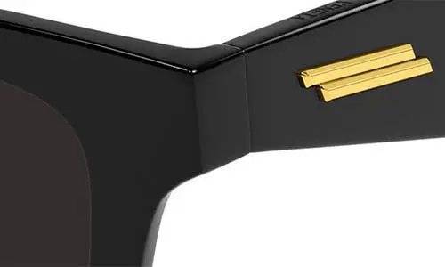 Bottega Veneta 51mm Rectangular Sunglasses - Black