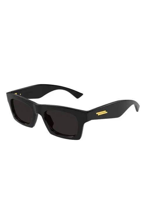 Bottega Veneta 51mm Rectangular Sunglasses - Black