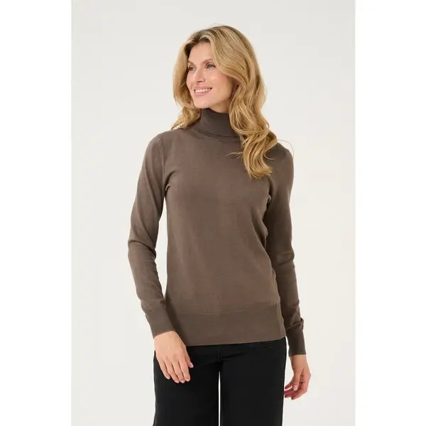 KAFFE Astrid Roll Neck Jumper - Major Brown