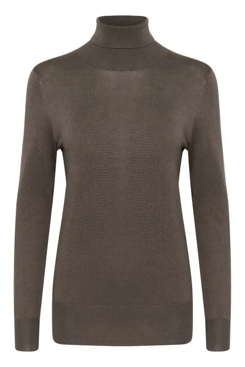 KAFFE Astrid Roll Neck Jumper - Major Brown