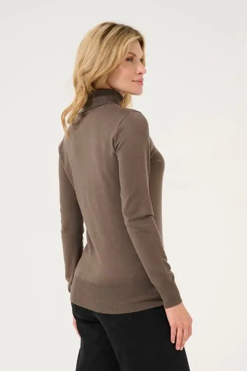 KAFFE Astrid Roll Neck Jumper - Major Brown
