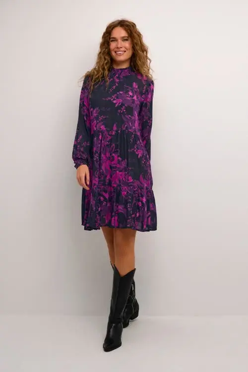 KAFFE Karikka Long Sleeve High Neck Dress