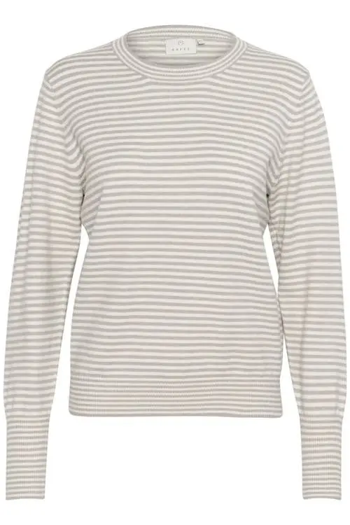 KAFFE Kanala Striped Pullover - Chalk/grey