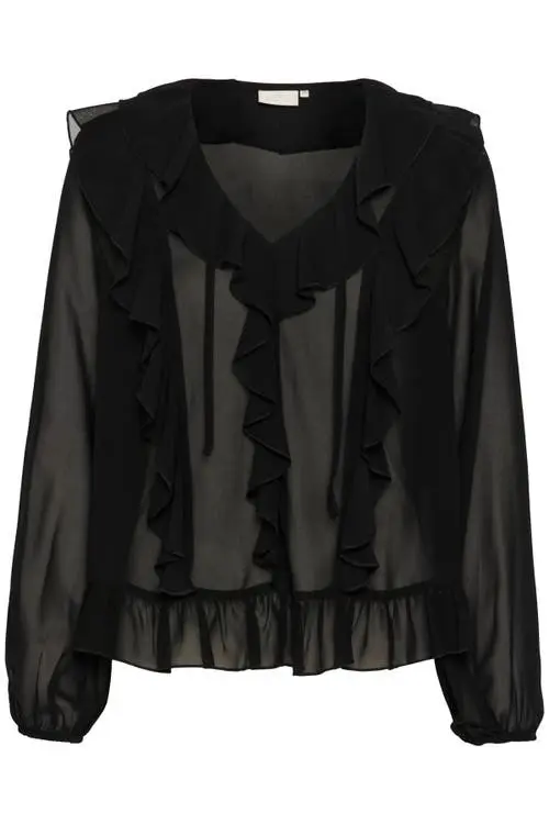 KAFFE Kaninna V-neck Ruffle Blouse