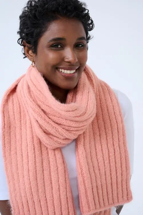 KAFFE Kadena Chunky Rib Knit Long Scarf